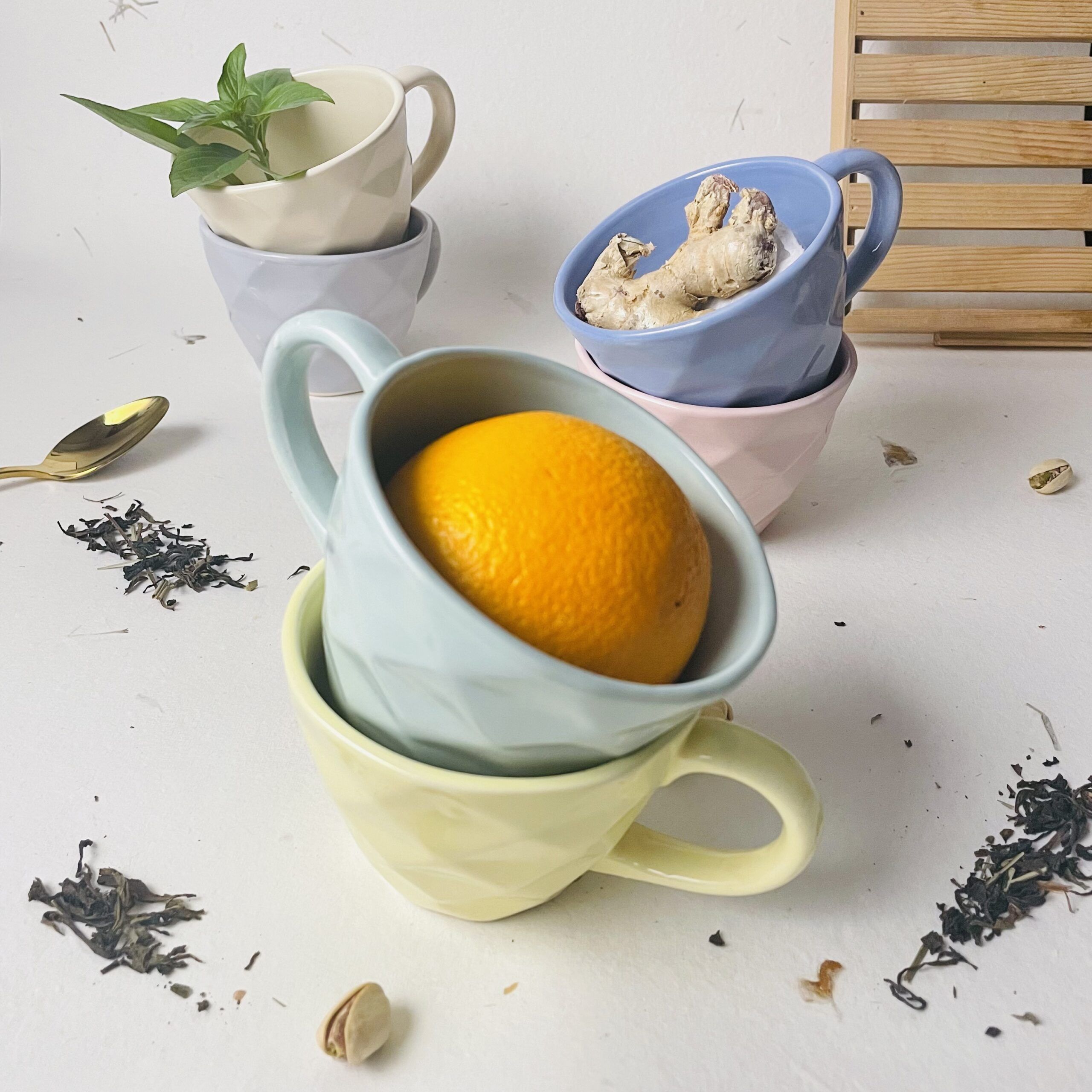 Pastel Diamond Cups - Set of 6 - Glimpse Homes