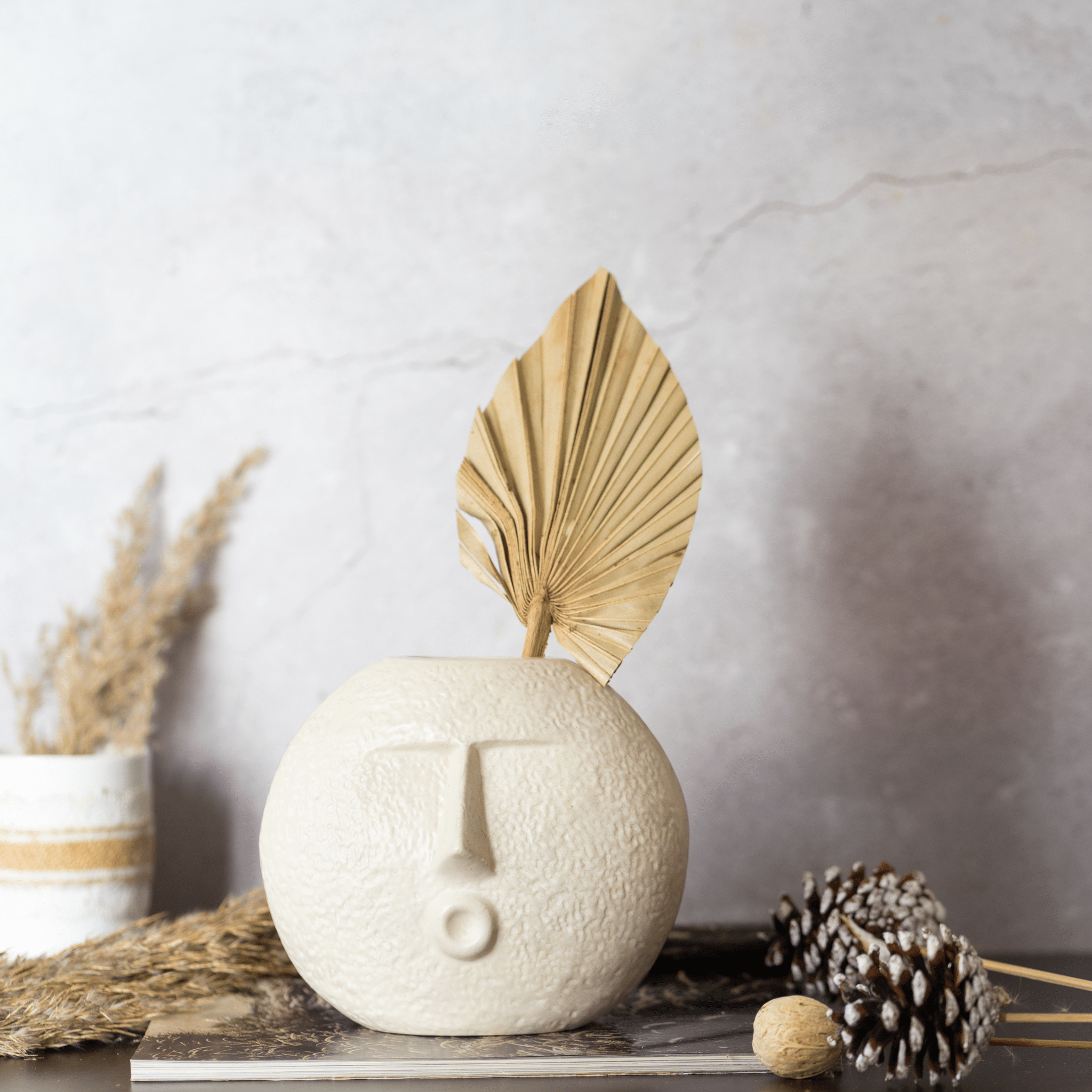 Oval Ceramic Face Vases - Glimpse Homes